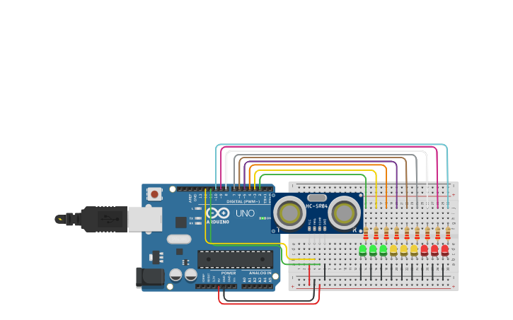 Circuit Design Barre Graphe Hc Sr04 Tinkercad