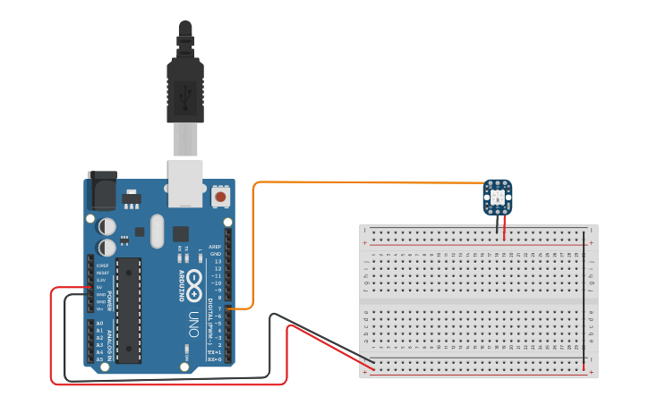 Circuit design Neo Pixel - Tinkercad