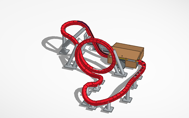 3D design Single Rail Coaster - Tinkercad