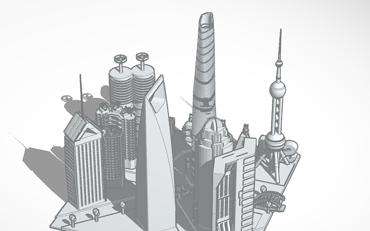 3D design Shanghai Skyline - Tinkercad