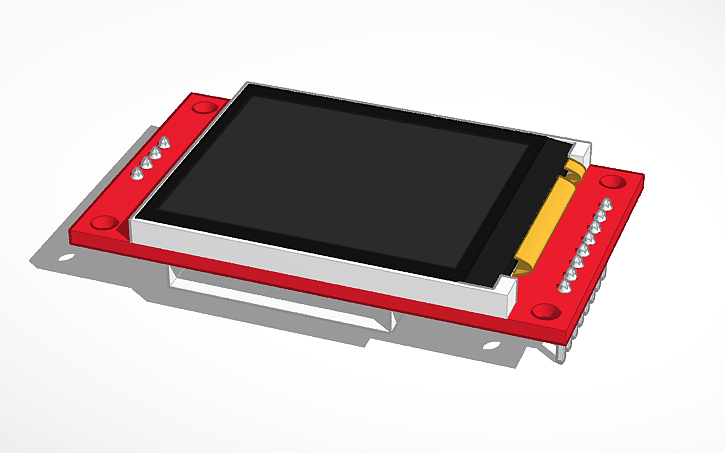 3D design TFT 1.8 128x160 - Tinkercad