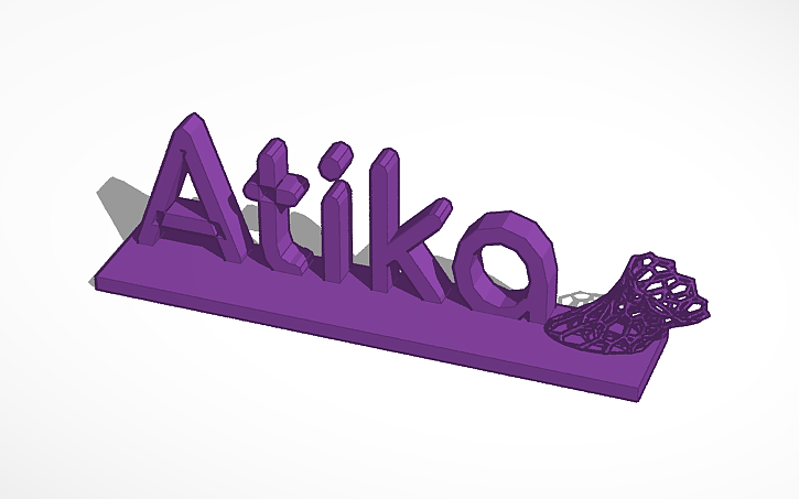 3D design Atika rahman-Nameplate | Tinkercad