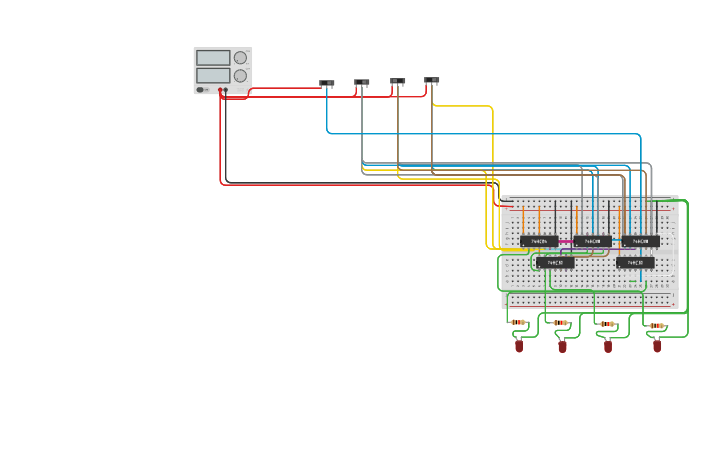 Circuit design Assignment 1 : 4-bit BCD to Ex3 code converter | Tinkercad