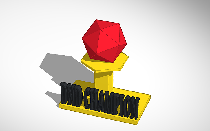 3D design DND Trophy - Tinkercad