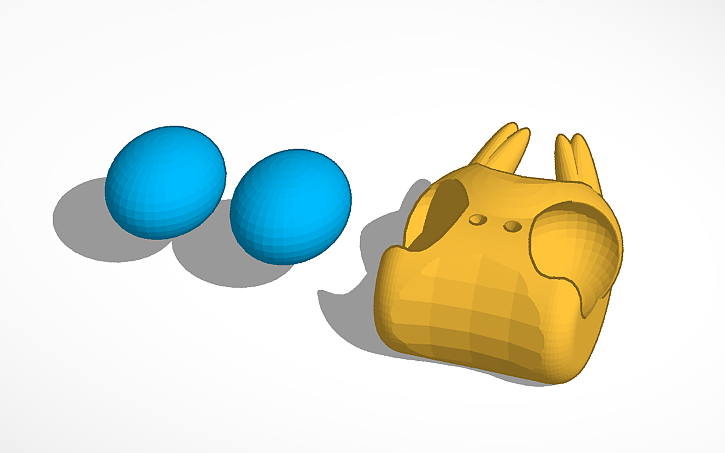 3d Design Bee Head Seperate Eyes Tinkercad