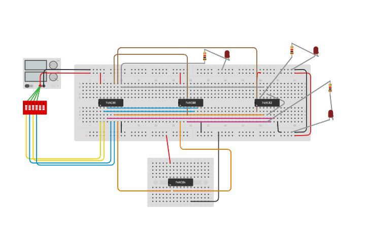 Circuit Design 2 Bit Comparator Tinkercad