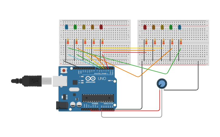 Circuit design for loop - Tinkercad