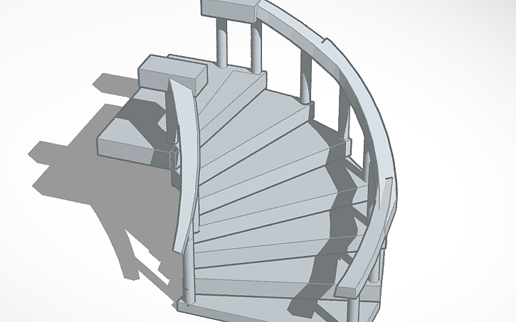 3D design 90 D staircase - Tinkercad