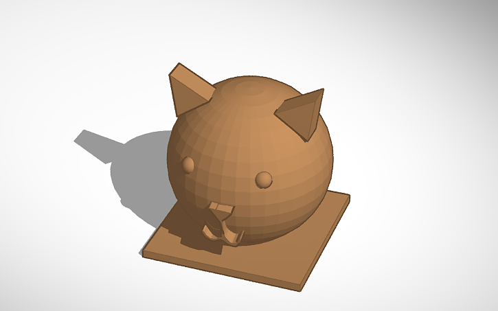 3D design cat face - Tinkercad
