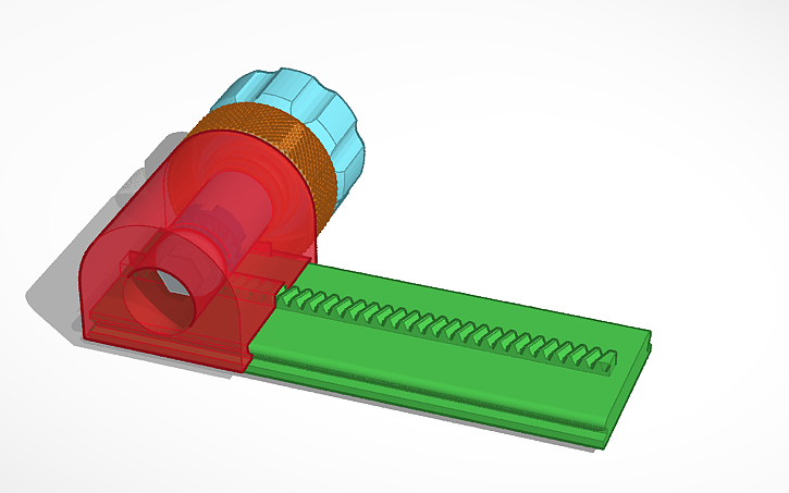 3D design Linear drive locking rack and pinion 2 - Tinkercad