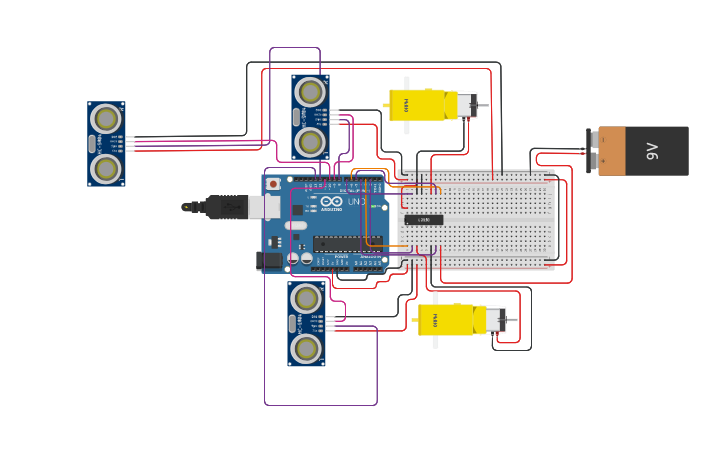 Circuit design Autonomous Robot - Tinkercad