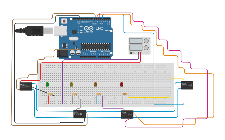 Circuit design Practica 5 Rele. | Tinkercad