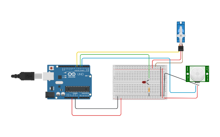 Circuit Design Sensor De Movimiento Tinkercad