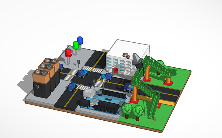 3D design Smart Traffic Image Processing - Diorama - Tinkercad