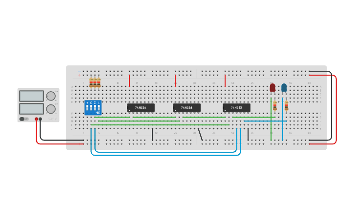 Circuit design 4:2 priority encoder - Tinkercad
