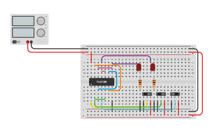 Circuit design Flip-Flop RS Síncrono - Tinkercad