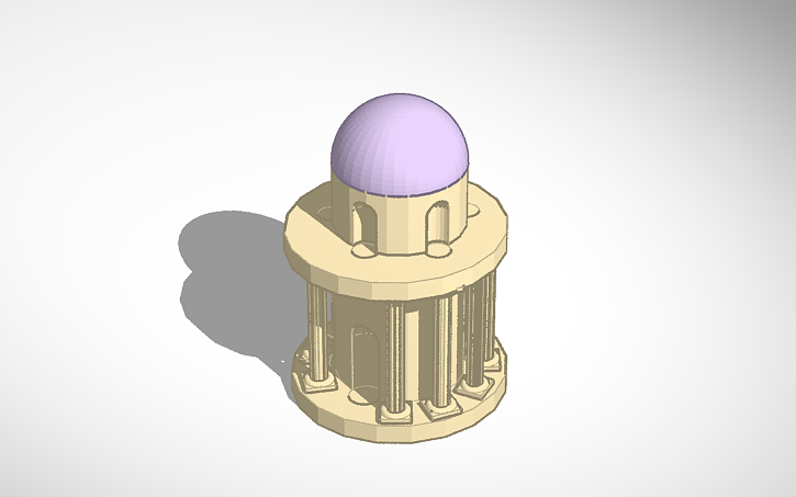 3D design Roman Dome with Column - Tinkercad
