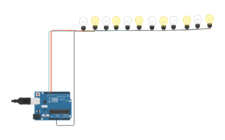 Circuit design Twinkle lights | Tinkercad