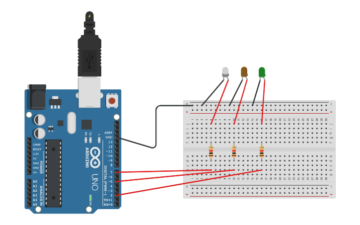 Circuit design bombillitos | Tinkercad