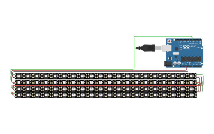 Circuit design Led strip - Tinkercad
