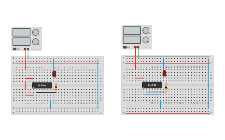 Circuit design 74HC04 - Tinkercad