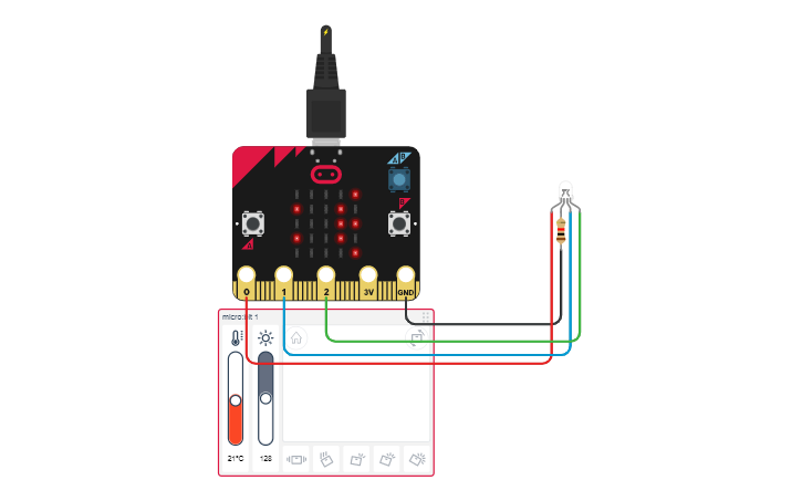 Circuit design Usando Micro:bit - Tinkercad