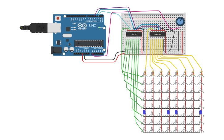 Circuit design 8x8 LED Matrix | Tinkercad