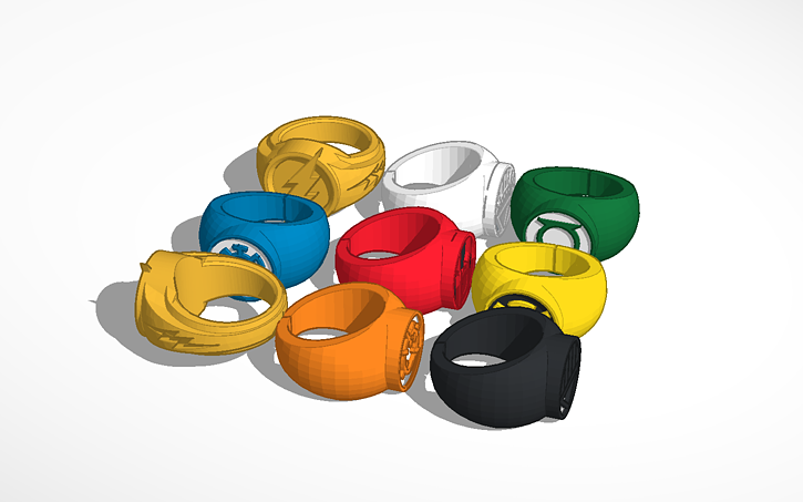3D design Dc Comics Rings - Tinkercad