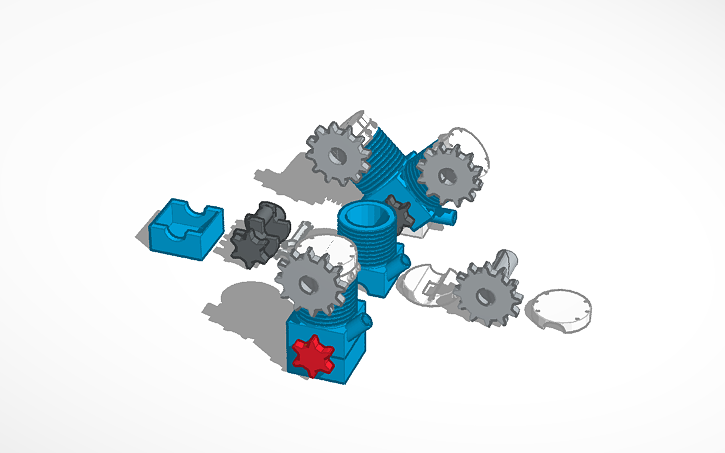 3D design Single cylinder engine - Tinkercad