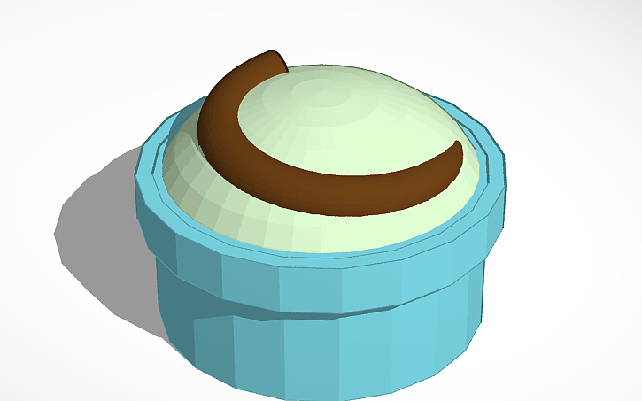 3D design Ice-cream (mint chocolate) - Tinkercad