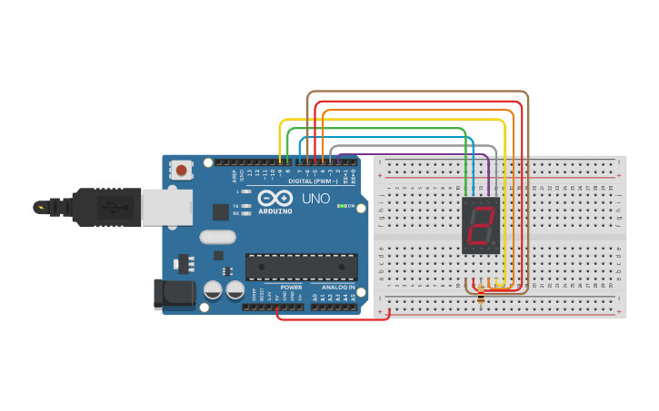 Circuit design 7-Segment - Tinkercad