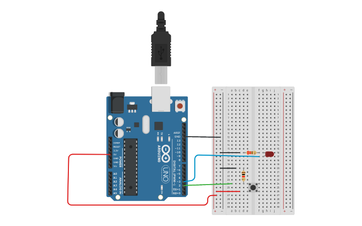 Circuit design Practica 1 Arduino, Daniel Cáceres Martínez - Tinkercad