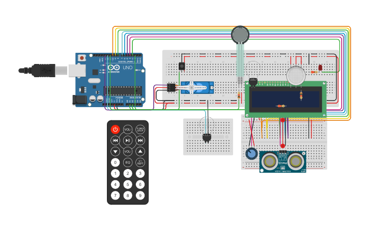 Circuit design Parking Guard (IR Sensor) - Tinkercad
