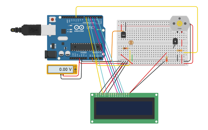 Circuit design Sistema Automatizado de Invernadero - Tinkercad