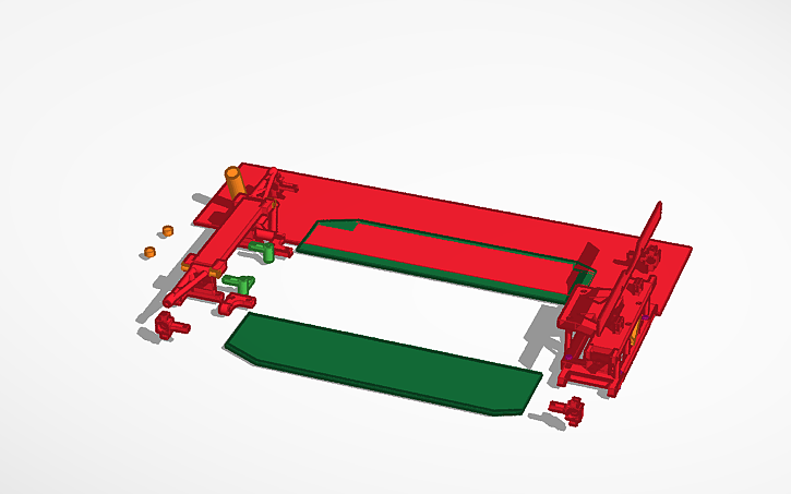 3D design rc car frame design(4 motors) - Tinkercad