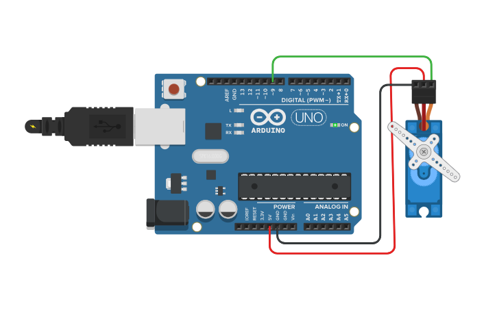Circuit Design Servo Motor Rotate Counter Clockwise Tinkercad