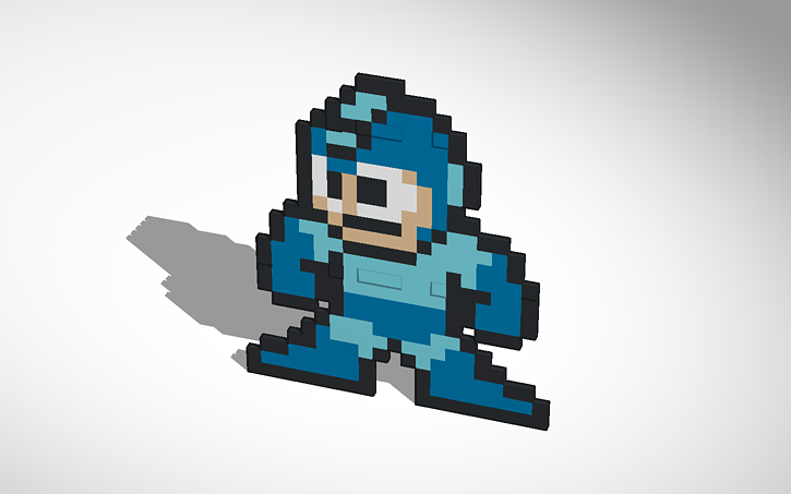 3D design Pixel Mega Man - Tinkercad