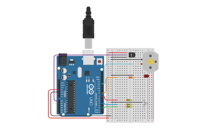 Circuit design Reg. Temp, Hum, LED - Tinkercad Circuit design Reg. Temp, Hum, LED - Tinkercad