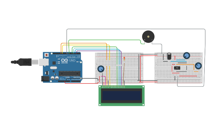 Circuit design GENERATEUR DE FREQUENCE | Tinkercad