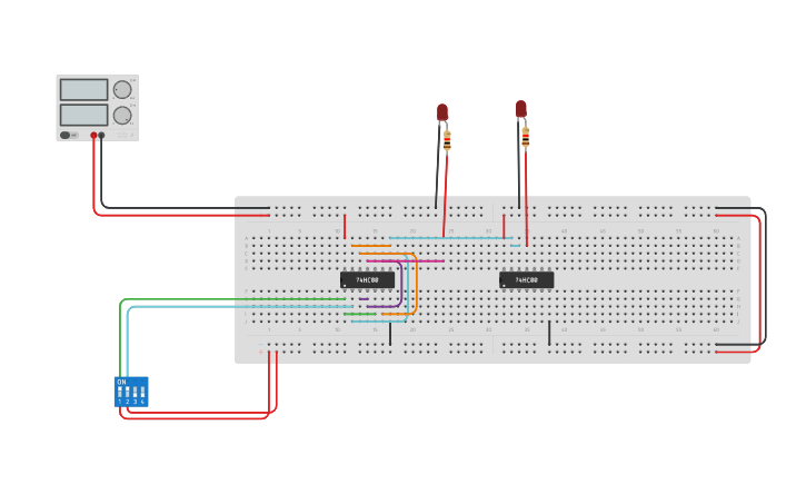 Circuit design Half Subtractor - NAND gates - Tinkercad