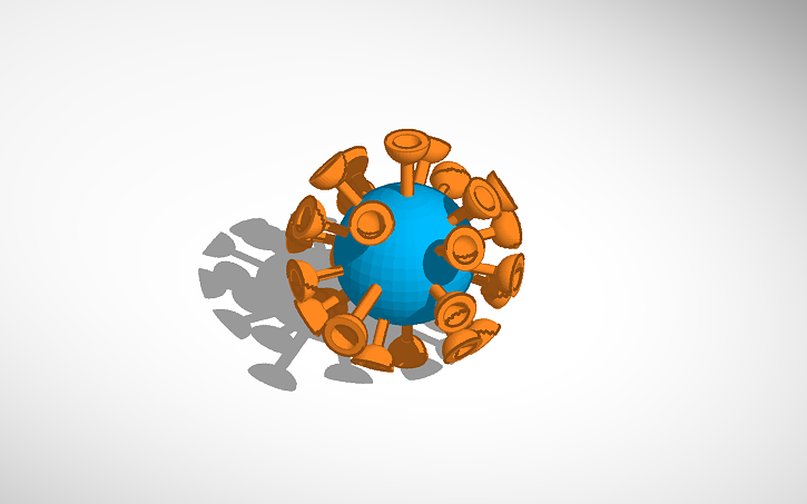 3D design Coronavirus Covid-19 - Tinkercad