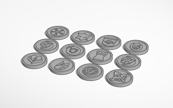 3D design MTG Ability Tokens - Tinkercad