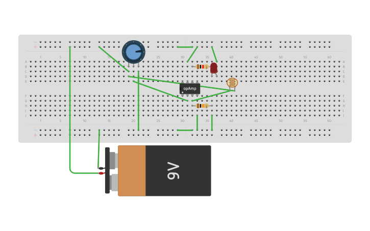 Circuit design Light-Detection-LDR-LM741 - Tinkercad