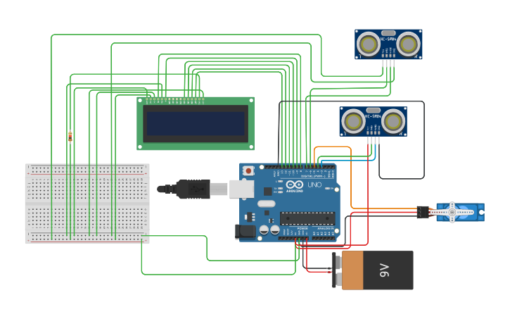 Circuit design Smart-Dustbin_Project-IOT - Tinkercad