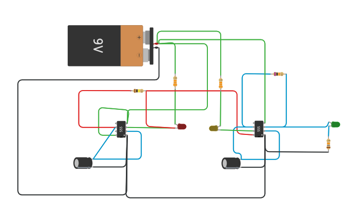 Circuit Design Traffic Lights Using 555 Timer Tinkercad