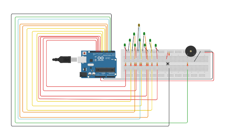 Circuit design Assignment 1 LED Arrangement Chaarvi Takyar and Somya Garg - Tinkercad