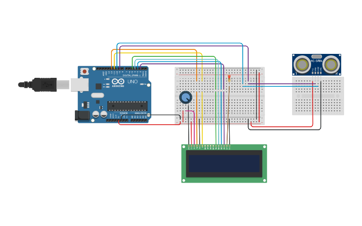 Circuit design Lab 10 - Ultrasonic Sensor - Tinkercad
