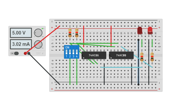 Circuit Design Half Adder Circuit Tinkercad