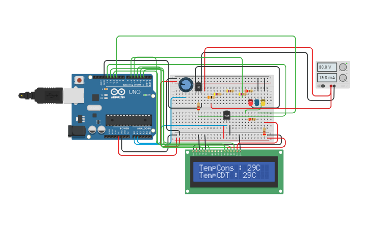 Circuit design Enceinte chauffante - Tinkercad