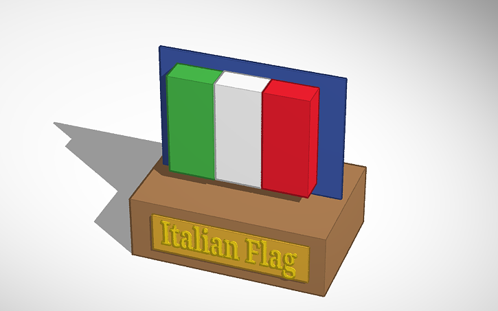 3D design Italian Flag - Tinkercad